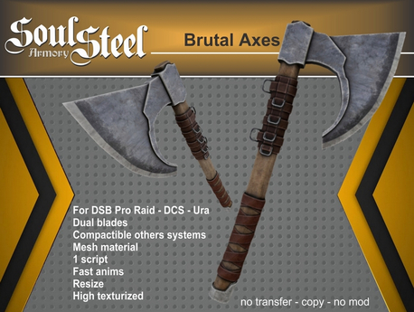 Second Life Marketplace - S&S - Brutal Axes (BOXED)